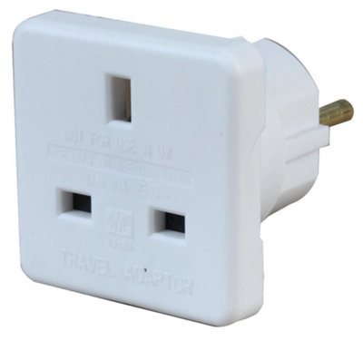 PRO ELEC - UK to Europe Travel Adaptor, Twin Pack