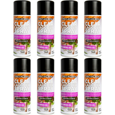 Pro-Kleen Clear Matt Lacquer Spray 400ml x8 | DIY at B&Q