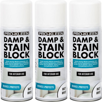 Pro-Kleen Damp & Stain Block Spray Primer - Covers Damp, Mould, Grease ...