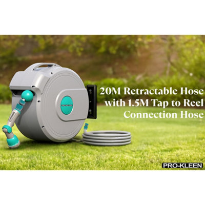 Pro-Kleen Garden Hose Reel Pipe, Retractable Wall Mounted, Auto Lock ...