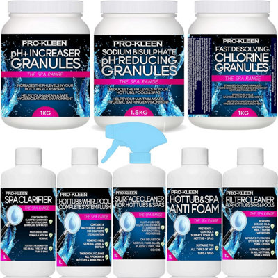 Pro-Kleen Hot Tub Maintenance Starter Kit pH Reducer and Increaser ...