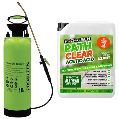 Pro-Kleen Path Cleaner AceticAcid Concentrated 30% 5L with 10L Garden ...