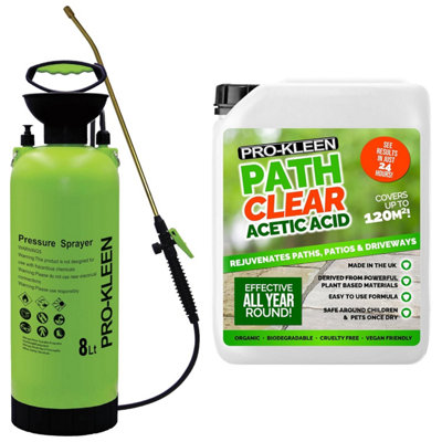 Pro-Kleen Path Cleaner AceticAcid Concentrated 30% 5L with 8L Garden ...