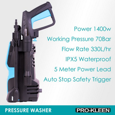 Pro-Kleen Pressure Jet Washer, Power Wash 1400W, Electric High ...