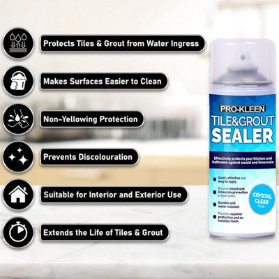 Pro-Kleen Tile & Grout Sealer 400ml - Waterproof Protection Against ...