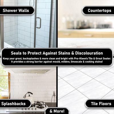 Pro-Kleen Tile & Grout Sealer 400ml - Waterproof Protection Against ...