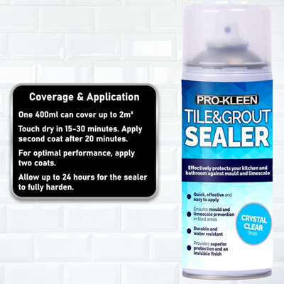 Pro-Kleen Tile & Grout Sealer 400ml - Waterproof Protection Against ...