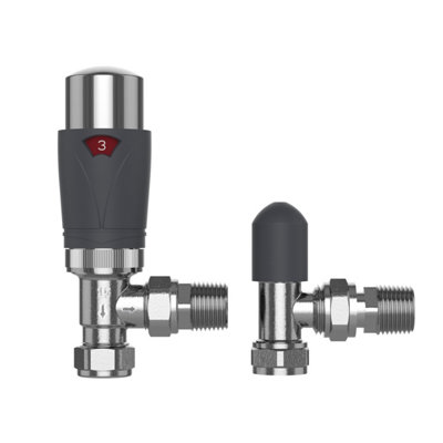 Pro Plus Angled Thermostatic Radiator Valve with Lockshield 15mm ...