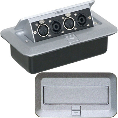 PRO Pop Up Wall Floor Plate & Back Box 4 Pole SPKON & XLR Speaker Amp ...