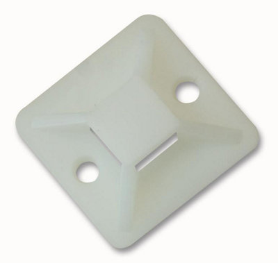 PRO POWER - Cable Tie Base, Natural, 28x28mm, Pack of 10 | DIY at B&Q