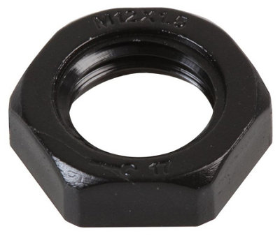 PRO POWER - Nylon Lock Nut, M12, Black, Pack of 10 | DIY at B&Q