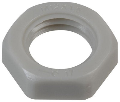 PRO POWER - Nylon Lock Nut, M12, Grey, Pack of 10 | DIY at B&Q
