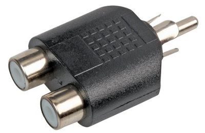 PRO SIGNAL - 2 Phono Sockets To 1 Phono Plug Adaptor, Splitter | DIY at B&Q