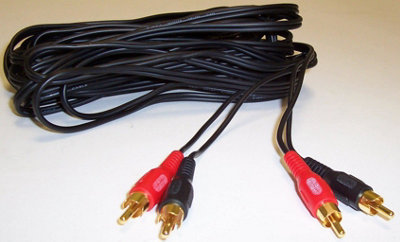 PRO SIGNAL - 2x Phono (RCA) Male to 2x Phono Male Lead, 10m Black