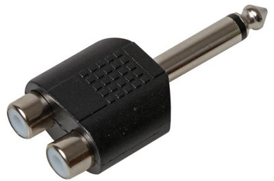 PRO SIGNAL - 2x RCA Phono Sockets To 6.35mm Mono Jack Plug Adaptor