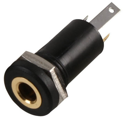 PRO SIGNAL - 3.5mm Jack Socket, 3 Pole, Black, 2 Pack