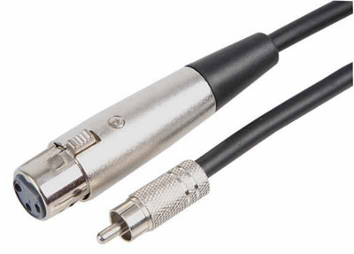 PRO SIGNAL - 3 Pin XLR Female to Phono (RCA) Male Lead, 3m Black