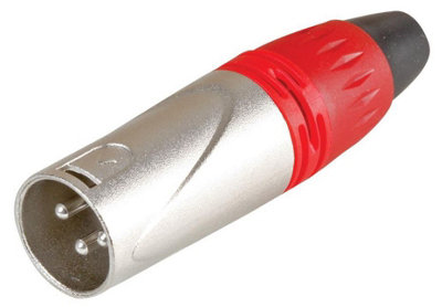 PRO SIGNAL - 3 Pole XLR Plug, Silver / Red | DIY at B&Q