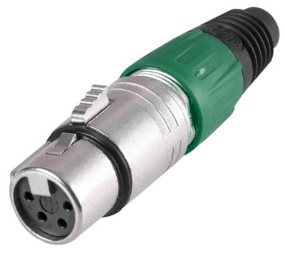PRO SIGNAL - 4 Pole XLR Socket, Green | DIY at B&Q