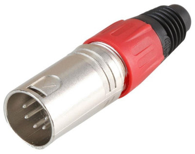PRO SIGNAL - 5 Pole XLR Plug, Red | DIY at B&Q