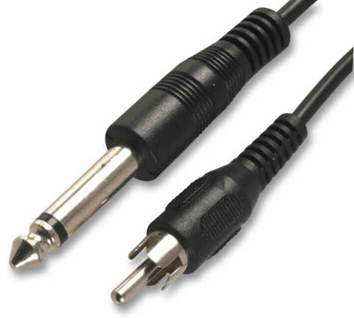 PRO SIGNAL - 6.35mm (1/4") Mono Jack Plug to Phono (RCA) Plug Lead, 1 ...