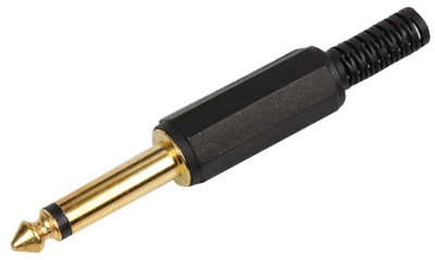 PRO SIGNAL - 6.35mm Mono Jack Plug, Gold, 2-Pole | DIY at B&Q