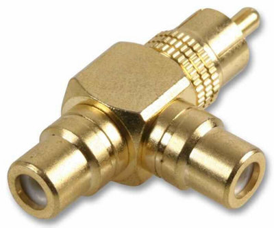 PRO SIGNAL - Adaptor, 2 to 1 Phono, Gold | DIY at B&Q