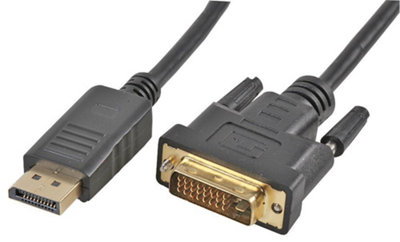 PRO SIGNAL - DisplayPort Male to DVI-D Male Lead, 3m Black | DIY at B&Q