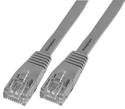 PRO SIGNAL - Flat Cat5e LSOH Ethernet Patch Lead, 5m Grey | DIY at B&Q