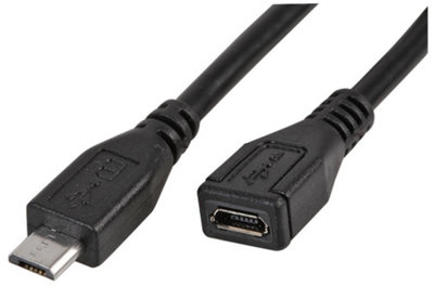PRO SIGNAL - Micro USB Extension Lead, Male to Female 0.5m