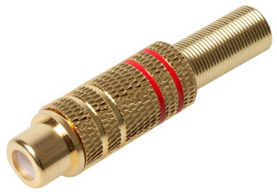 PRO SIGNAL - RCA Phono Socket, Gold Plated, Red | DIY at B&Q