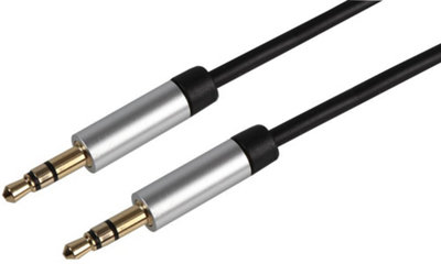 PRO SIGNAL Slim 3.5mm Stereo Jack Plug to Plug Lead 7.5m Black