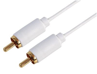 PRO SIGNAL - Slim Phono (RCA) Plug to Phono Plug Lead, 10m White