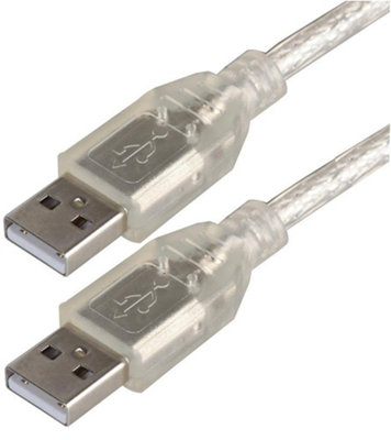 PRO SIGNAL - USB 2.0 A Plug to A Plug Cable, 3m Transparent | DIY at B&Q