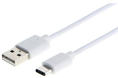 PRO SIGNAL - USB 2.0 A Plug to USB Type-C Cable, 2m White | DIY at B&Q