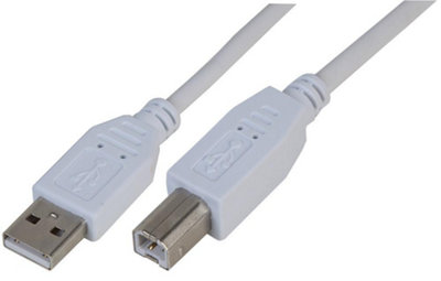 PRO SIGNAL - USB A Plug to USB B Plug USB 2.0 Cable, 2m White | DIY at B&Q