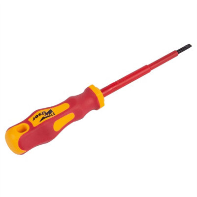 Pro User - Insulated Chrome Vanadium Flathead Screwdriver - 10cm x 4mm ...