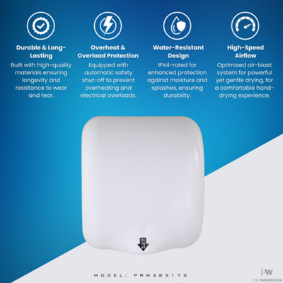 Pro Washroom Bathroom Hand Dryer 1300w ABS