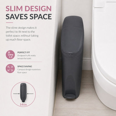 Pro Washroom Sanitary Bin 20L x3 Hygienic Disposal Pedal Bins Baby ...