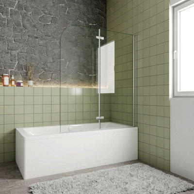 Probaty Bathrooms 1200x1400mm Over Bath Shower Screen Pivot Hinged 2 ...
