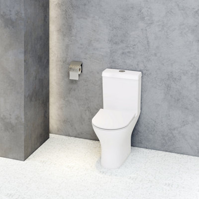 Probaty Bathrooms Modern Round Close Coupled Toilet Short Projection ...