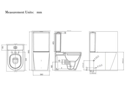Probaty Bathrooms Rimless Close Coupled Toilet Modern Back To Wall ...