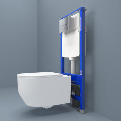 Probaty Bathrooms Rimless Round Wall Hung Toilet 1.14M Concealed ...