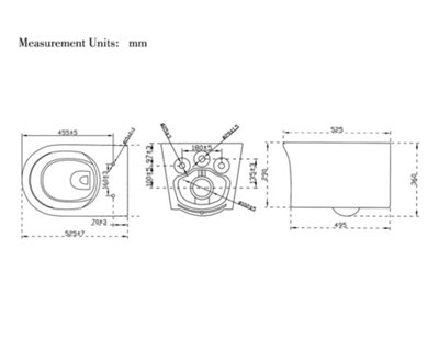 Probaty Bathrooms Rimless Wall Hung Toilet Round UF Slim Soft Close ...