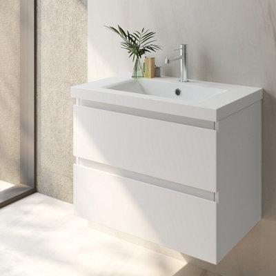 Probaty Bathrooms Vanity Unit Glossy White MDF,600x385x450MM,Wall ...