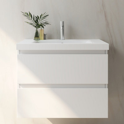Probaty Bathrooms Vanity Unit Glossy White MDF,600x385x450MM,Wall ...