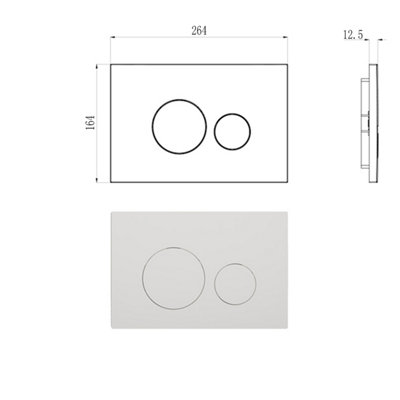 Probaty Bathrooms White Round Button Dual Flushing Plate Wall Hung ...