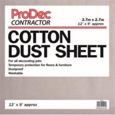 ProDec Contractor Cotton Twill Washable Dust Sheet Dustproof Protect ...