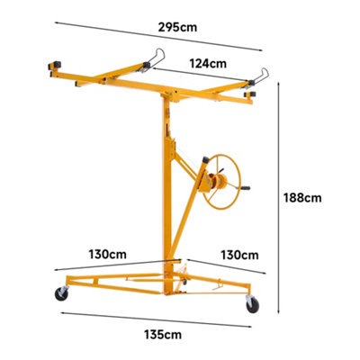 Profession Mobile Drywall Hoist Plasterboard Lifter Caster Panel Sheet ...