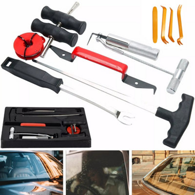 PROFESSIONAL 11PC AUTOMOTIVE WINDSCREEN GLASS REMOVAL TOOL KIT SET